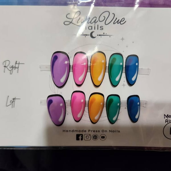 Transgender Flag Pride Handmade Press on Nails | Gel Nails, LGBT+ Nail ...