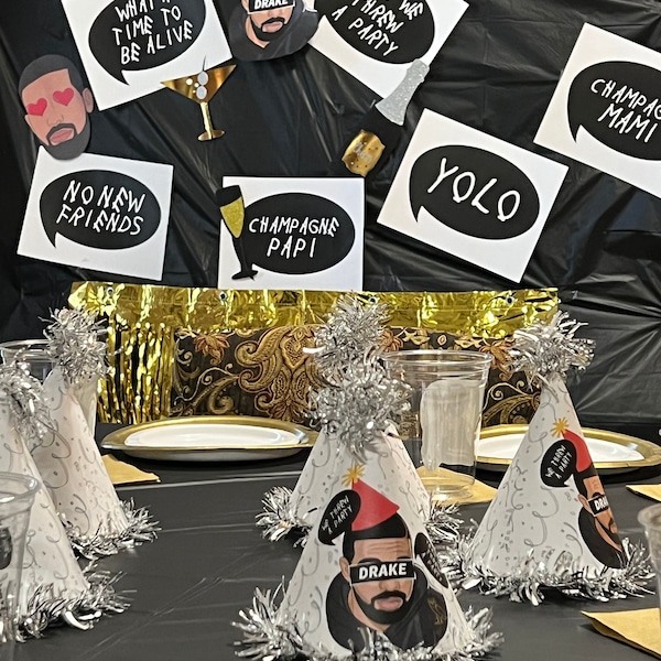 Drake Birthday Party Photo Booth Props | Printable Decorations (instant ...