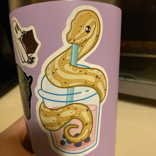 Boba Ball Python | Snake Sticker - Etsy