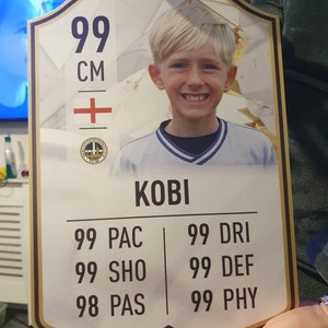 Personalised FIFA 24 Card Football Gift GOLD Ultimate Team EAFC 24 ...
