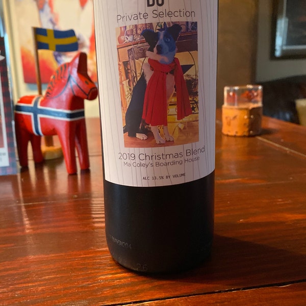 Personalized Dog or Cat Wine Label With Custom Story on the Back Gift ...