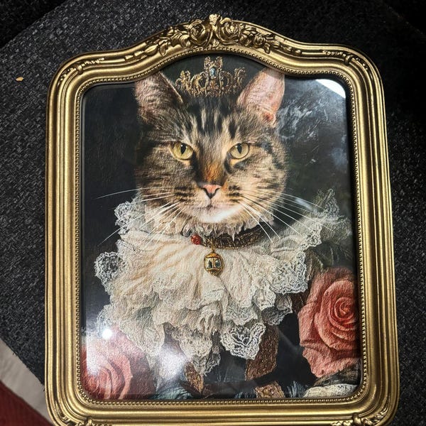 Custom Royal Cat Princess Portrait From Photo, Royal Pet Portrait ...