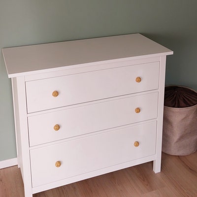 Boho Rod Drawer Pull , Dark Oak Rattan Handle, Wicker Drawer Pull ...