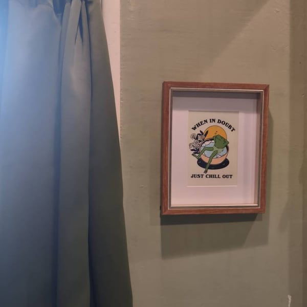 Retro Frog Wall Print, Carefree Frog, Positive Digital Download, Retro ...