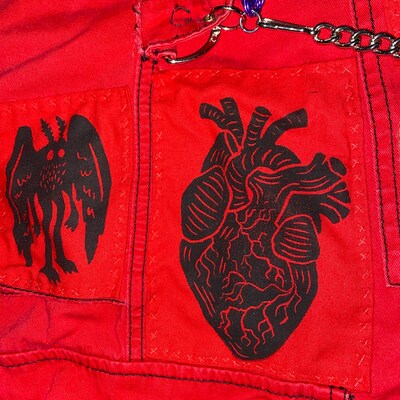 Sneaky Snake Linocut Linen Patch, Punk Patches, Block Print, Snek ...