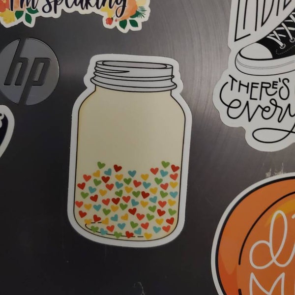 Jar of Hearts Sticker, VSCO Sticker, Water Bottle Sticker, Heart ...