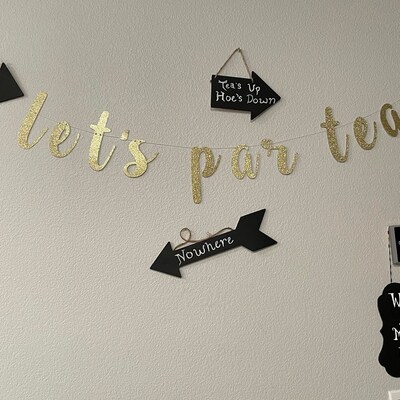 LET'S PAR TEA, Glitter Banner, Tea Party, Bridal Shower, Script ...