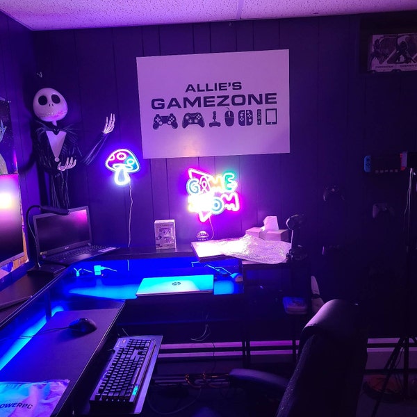 Gaming Zone Video Game Controller Wall Decal, Gaming Room Decor, Vinyl ...