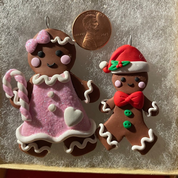 Handcrafted Gingerbread Man MINI Christmas Ornament Gingerbread Polymer ...