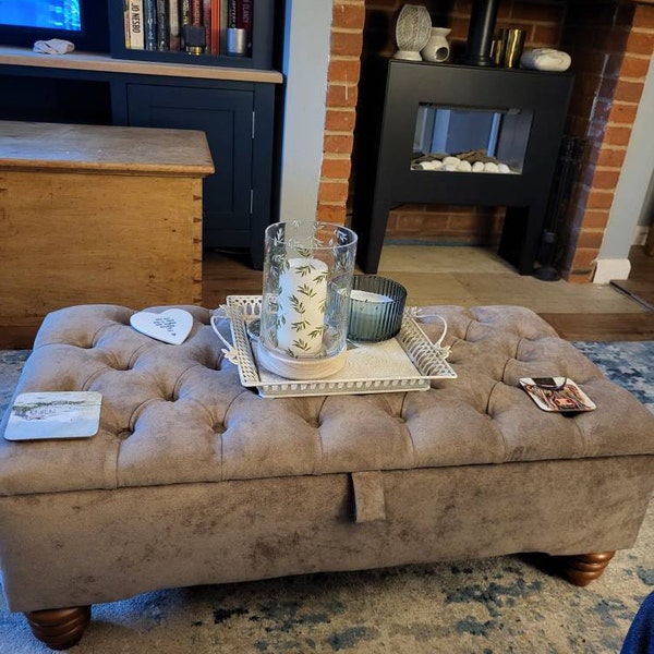 Special Designer Handmade Fully Upholstered Coffee Table Footstool in ...