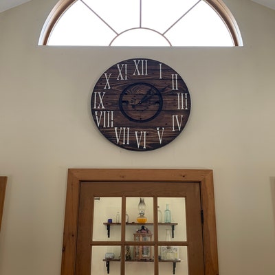 Farmhouse Wood Spool Wall Clock 20 to 36 IN Round - Etsy