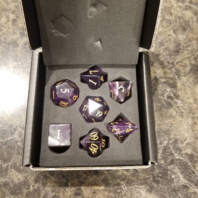 Custom Stone Dnd Dice Set Tiger Eye Dnd Dice Set Sorcerer Dungeons and ...