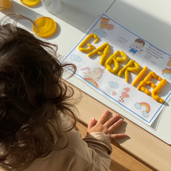 Personalized Name Play Dough Mat Gift for Toddler Printable Play Doh ...