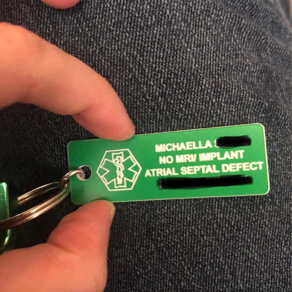 Medical Alert ID Tag Keychain, Custom ENGRAVED FREE Plastic - Tp1c-cst ...