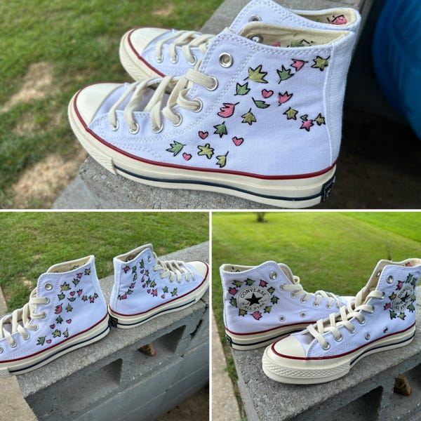 Custom Converse Embroidered Heartstopper Leaves, Bookish Inspired ...