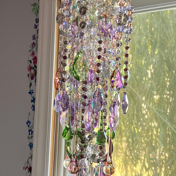 Sun Catcher, Crystal Sun Catcher, Soft Colors Suncatcher, Wind Chime ...
