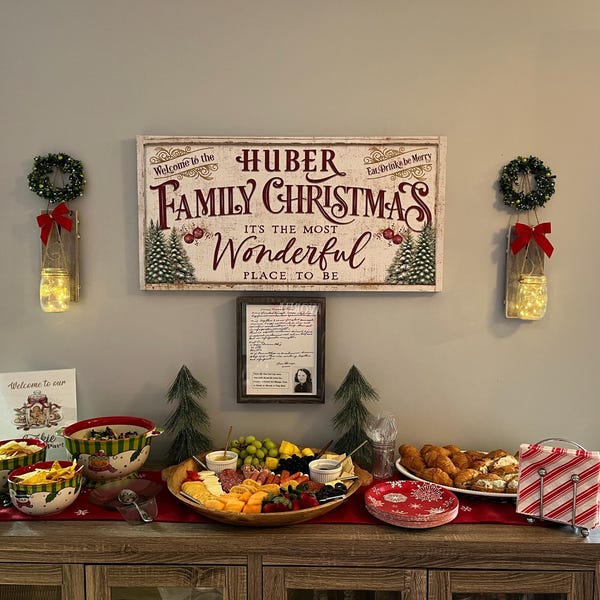 Family Christmas Sign Personalized Custom Decor Modern Farmhouse Wall ...