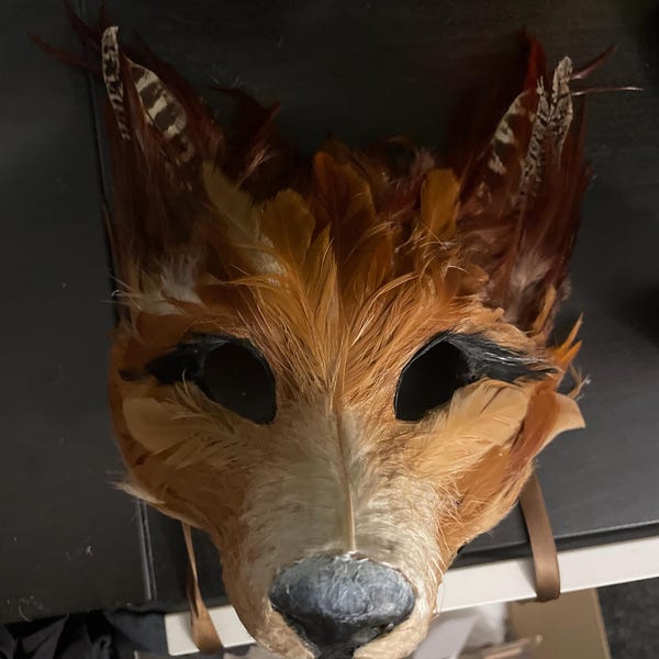 Luxury Red Fox Mask, Unisex Adult Fox Mask, Woodland Animals, Festival ...