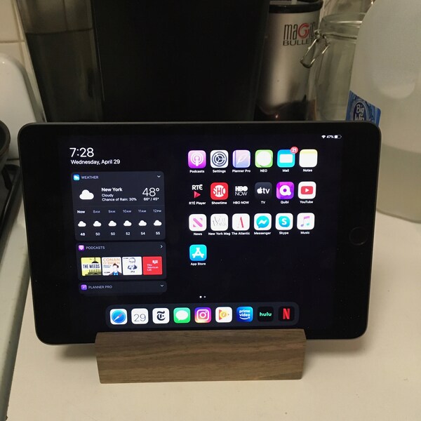 Walnut iPad Stand | Wooden Tablet Stand | iPad Station | Wooden iPad ...