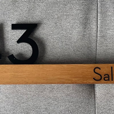 Modern House Numbers Yellow Alucobond With Black Acrylic - Etsy