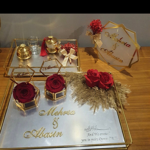 Personalized Nikkah Ring Plate and Sign, Nikkah Ring Tray, Nikkah Ring ...