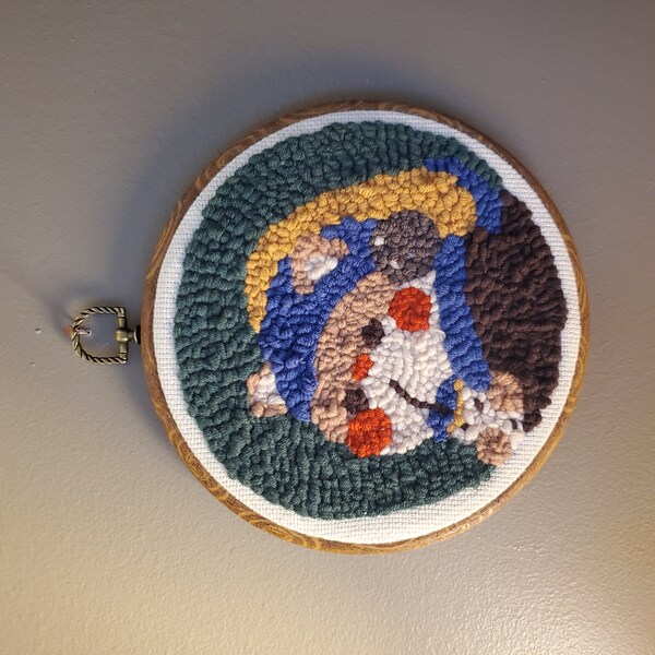 Starry Night & Sunflower Pattern Punch Needle Coaster|punch Needle Kit ...