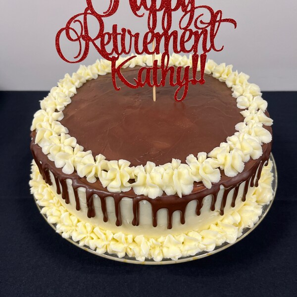 ANY NAME, Happy Retirement Cake Topper, Retirement Party Decorations ...
