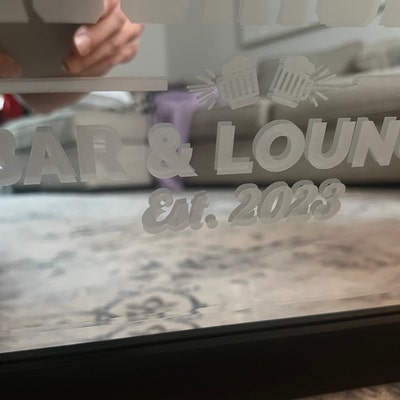 The Bar Engraved Framed Wall Mirror, Bar Mirror, Bar Decor, Engraved ...