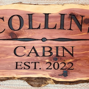 OUTDOOR Live Edge Cedar Wood Sign Custom Carved Sign Cabin - Etsy