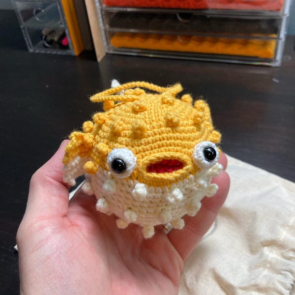 Crochet Puffer Fugu Fish Toy. Stuffed Sea Animals. Sea Animals Lovers ...
