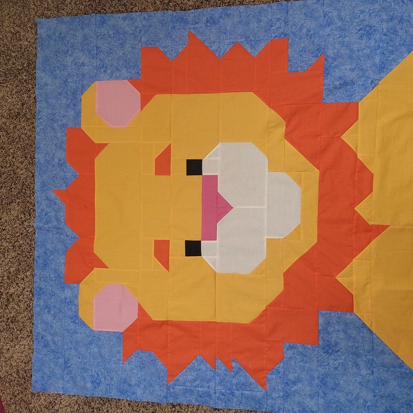 Leo the Lion Baby Quilt Pattern: 3 Sizes (digital Download PDF) - Etsy