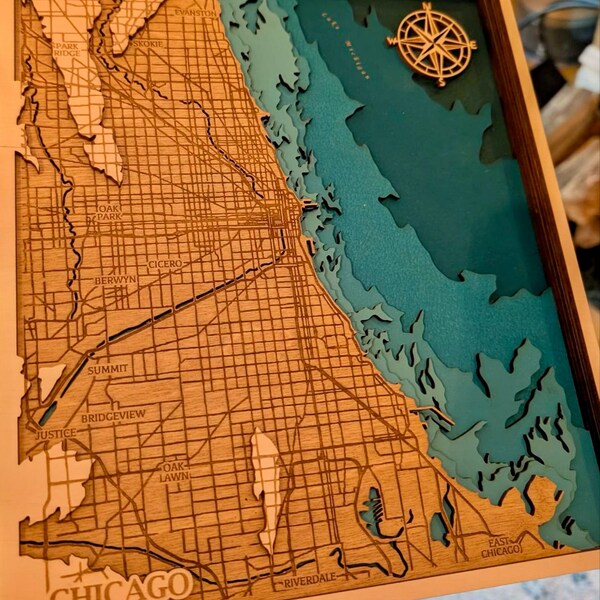 Custom Heart Map for Couples Long Distance Wall Art 3D Dual Location ...