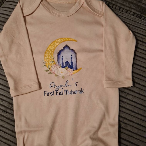 Personalised My First Eid Mubarak/ramadan Pink Babygrow L Vest L New ...