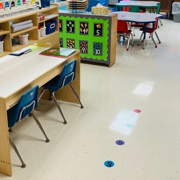 Classroom Line up Dots: Vinyl Floor Stickers, Numbered Decals - Etsy