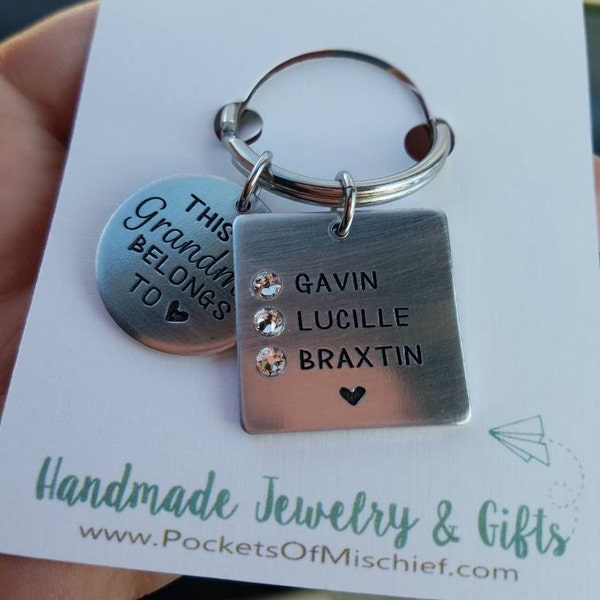 Birthstone Keychains | Grandma Keychain | Grandma Gift | Grandma ...