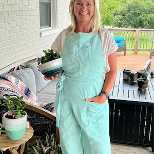 Aqua Blue Durable Cotton Canvas Pottery Apron Ceramic Apron Throwing ...