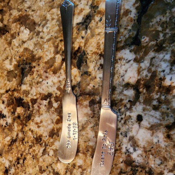 Custom-cheese-knife-marker-butter-spreader-server-stamped-engraved ...