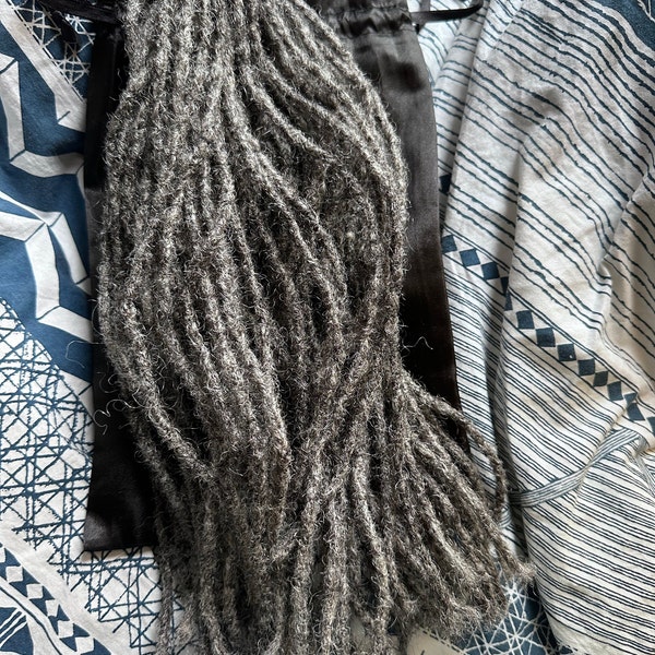 Salt and Pepper Human Hair Dreadlocks | Afro Kinky Loc Extensions ...