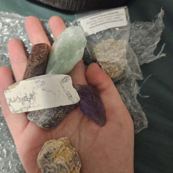 Raw Assorted Crystals & Stones, Craft Collection Mixed Rough Crystals ...