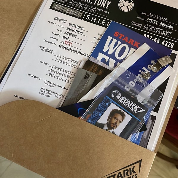 Iron Man Secret File Ironman Tony Stark S.H.I.E.L.D. Files Paper Props ...