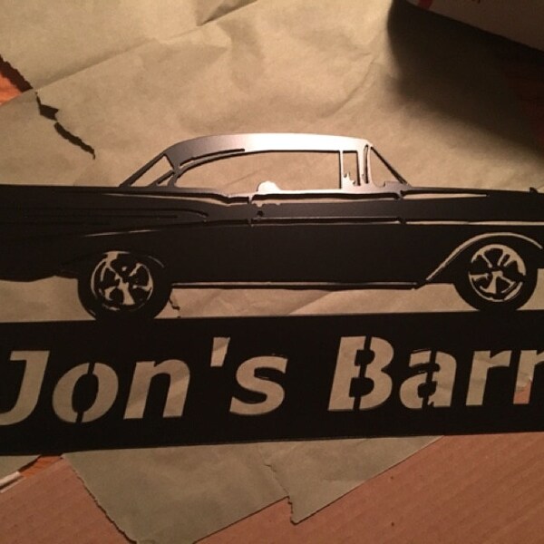 1957 Chevrolet Bel Air - Metal Car Sign - Man Cave Sign - Personalized ...