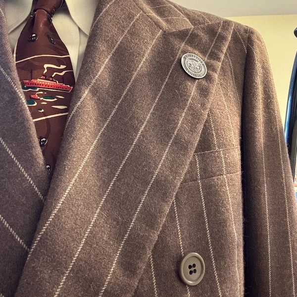1960s Brown Hopsack Wool Double Breasted Blazer | 38 Regular ...