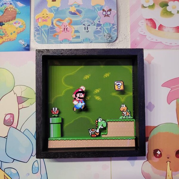 Super Mario World Super Nintendo 3D Cube Diorama - Etsy