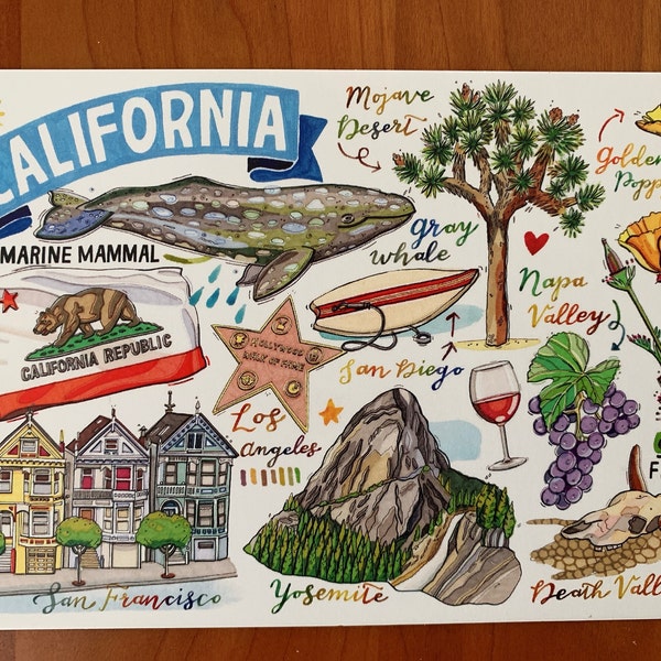 California State Postcard. - Etsy