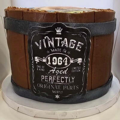 Vintage Aged Perfectly Year EDIBLE Label Image Topper, Vintage Aged ...