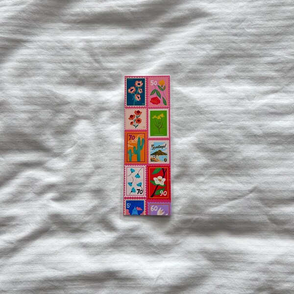 Vintage Nature Stamp Bookmark Flower Autumn Garden Butterfly Travel ...