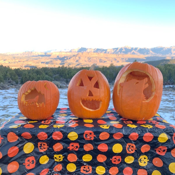 Printable Pumpkin Stencil for Carving - JAWS Shark and Swimmer ...