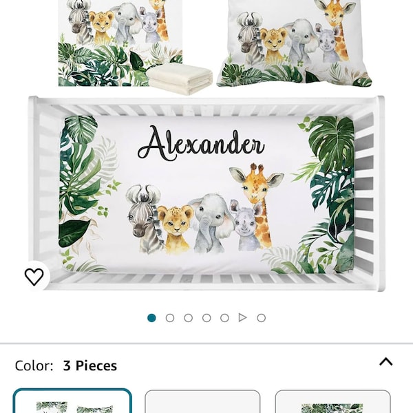 Safari Animal Crib Bedding Set -personalized Baby Boy Blanket With ...
