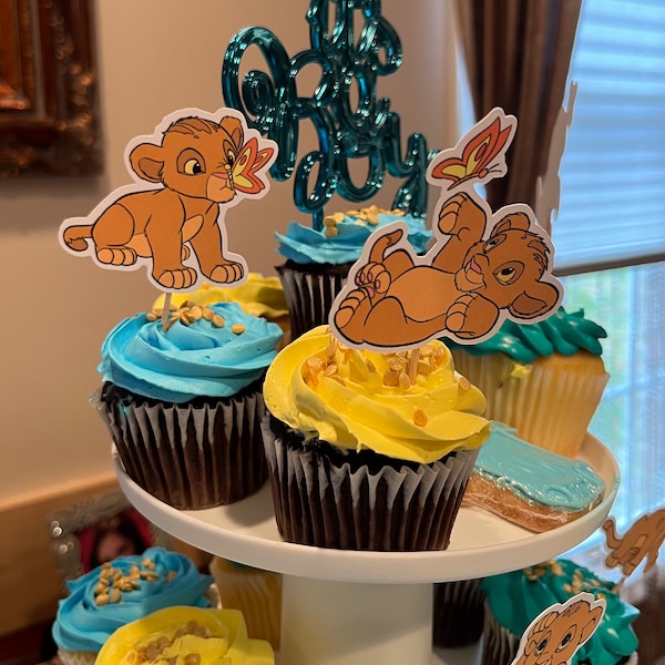 12 Baby Simba, Lion King Cupcake Toppers, Party Decoration - Etsy