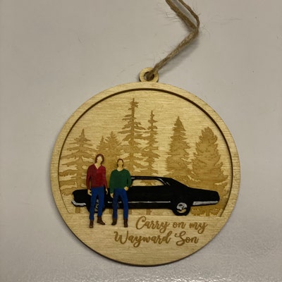 Supernatural Christmas Ornament, Sam, Dean and Baby, Handmade Wooden ...